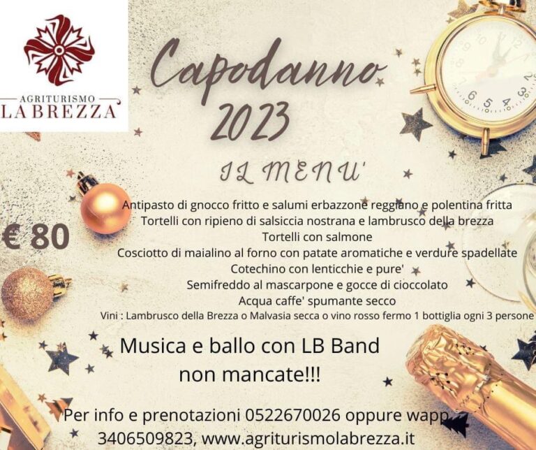 Menù Capodanno 2022 - Agriturismo La Brezza, ristorante e b&b a ...